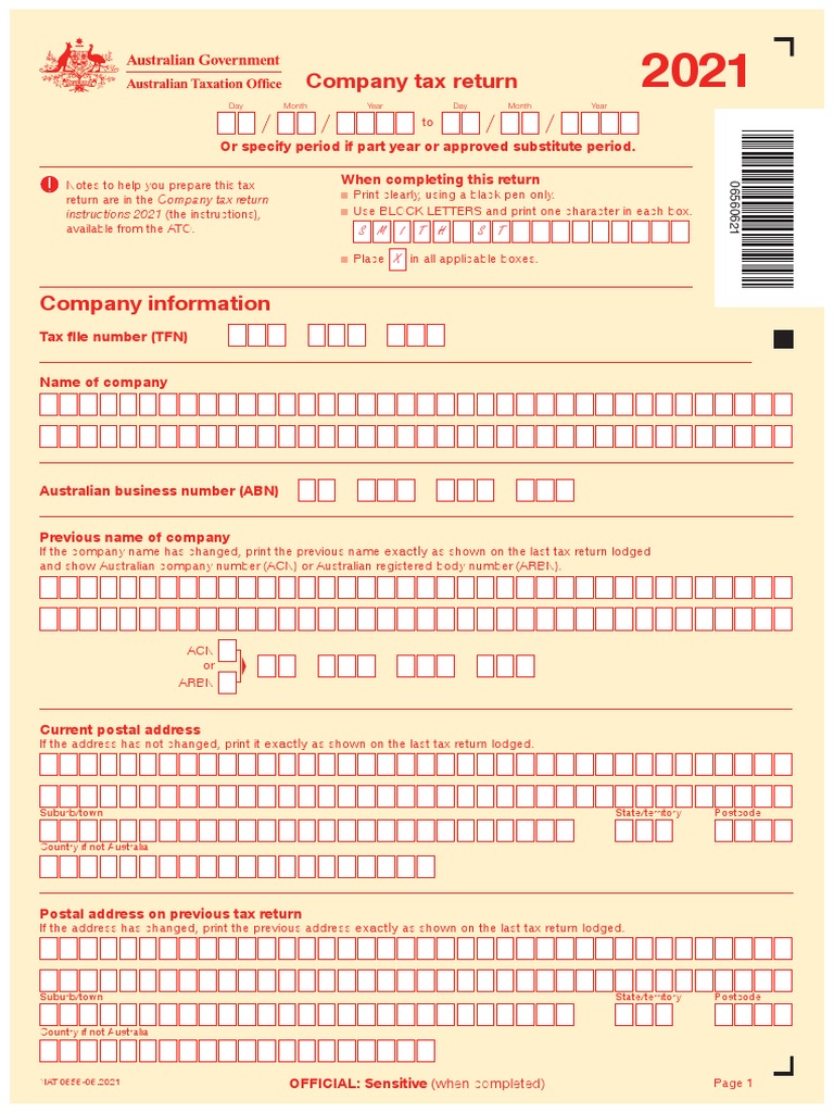 2021 Blank Company Tax Return | Download Free PDF | Tax Deduction ...