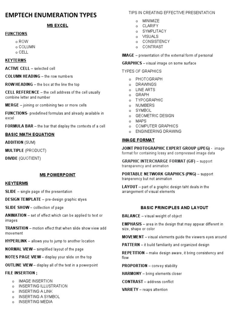 Emptech Enumeration Types Download Free Pdf Graphics Page Layout