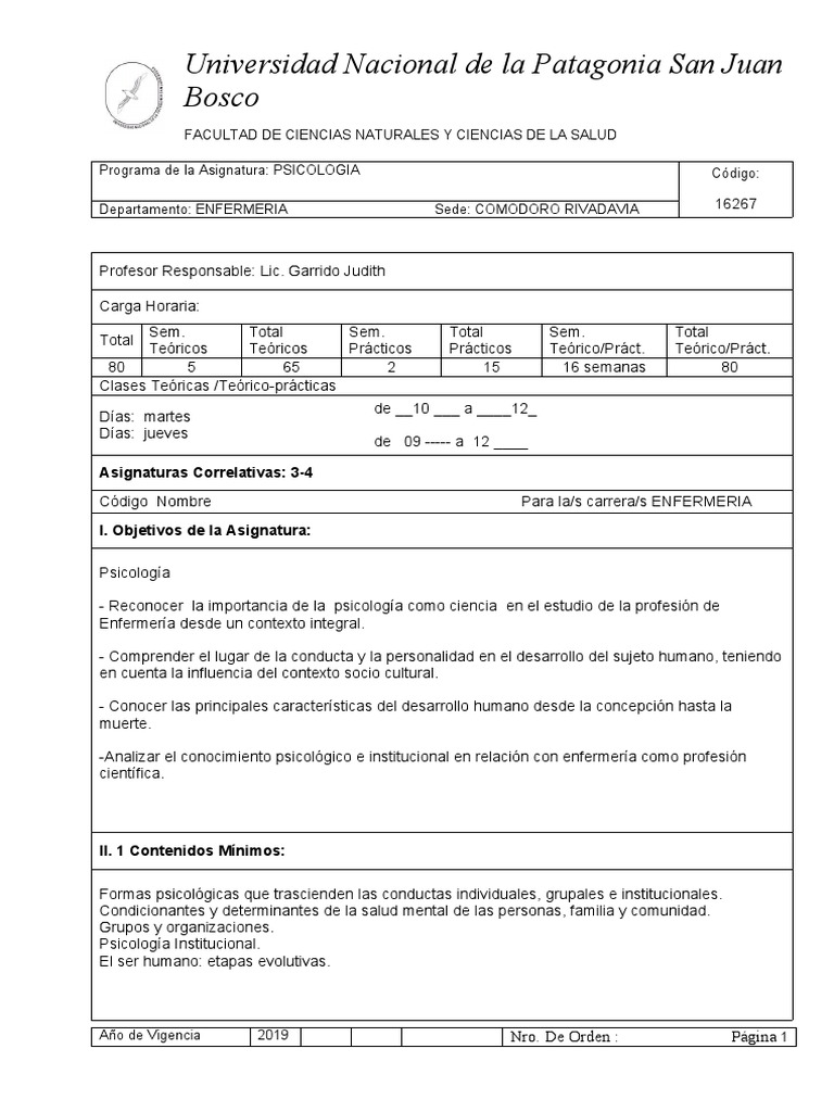 Programa de La Materia | PDF