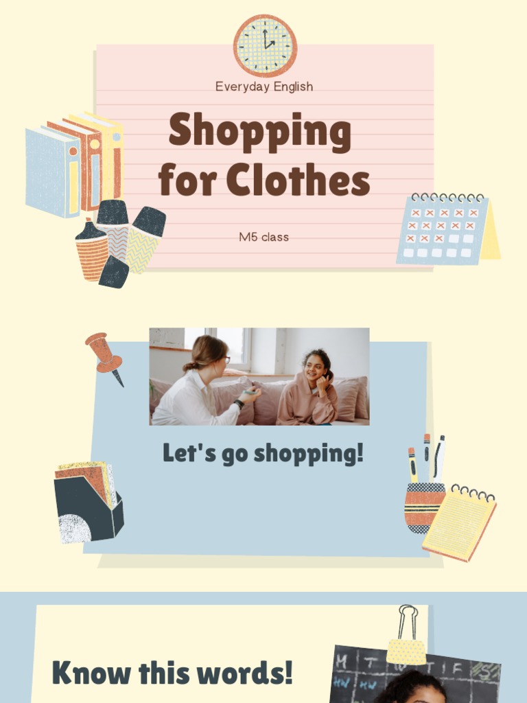 Shopping For Clothes: Everyday English | PDF