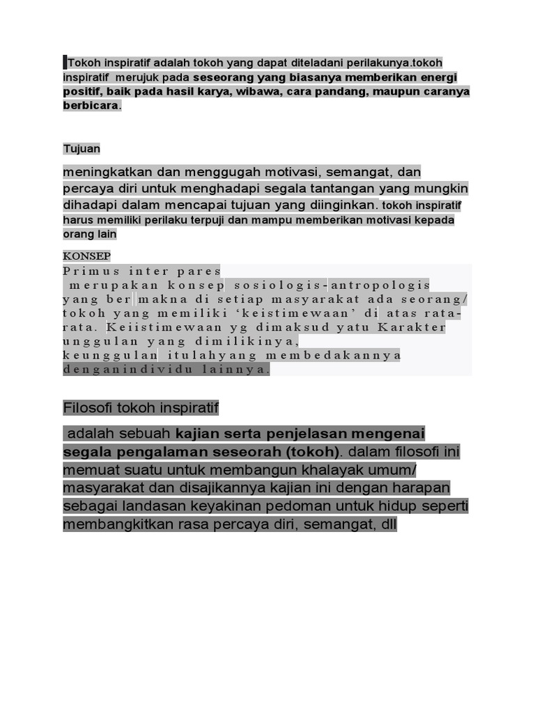 Tokoh Inspiratif PPKN Word | PDF