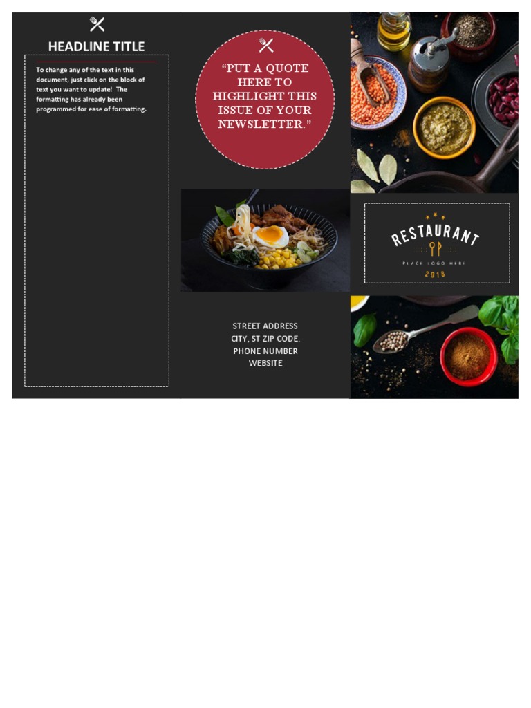 Restaurant Brochure | PDF | Computing | Software