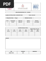Cable Insulation Megger Test Report | PDF | Electrical Engineering ...