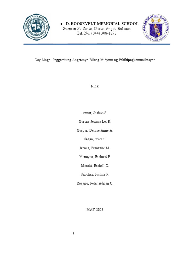 pananaliksik front page (2) | PDF