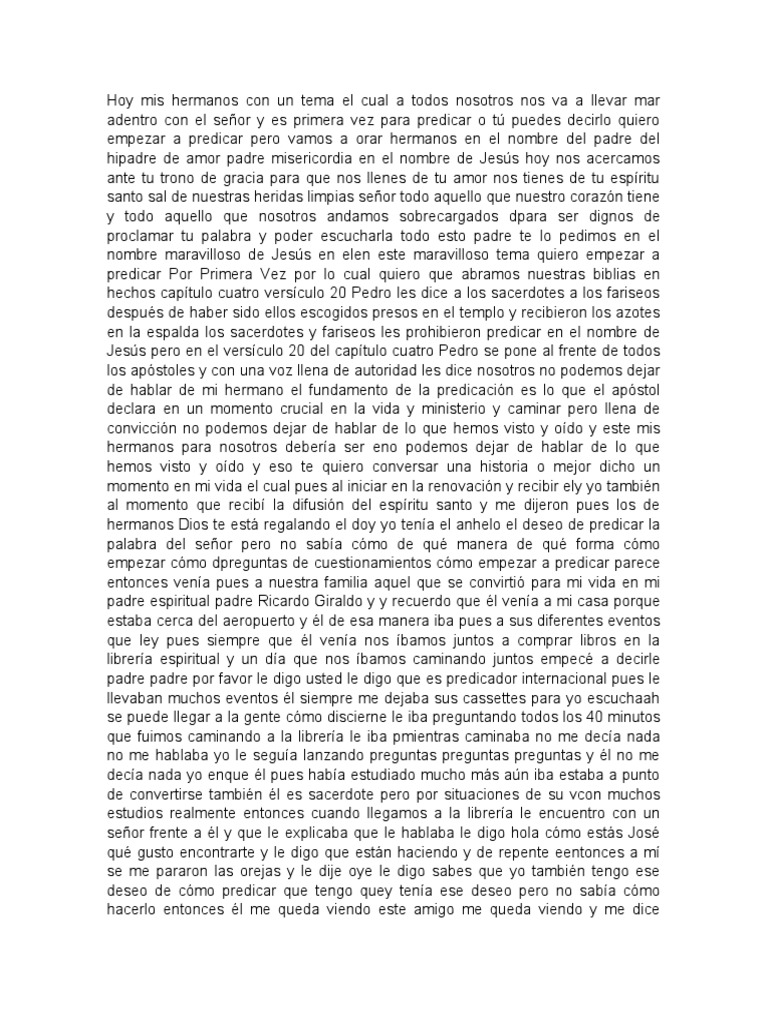 Como Empezar A Predicar | PDF | espíritu Santo | Oración