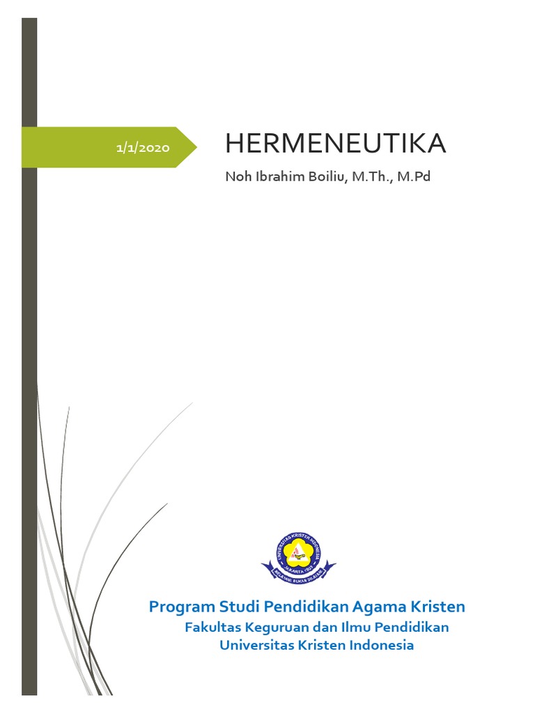 Hermeneutika: Noh Ibrahim Boiliu, M.TH., M.PD | PDF | Seni & Disiplin ...