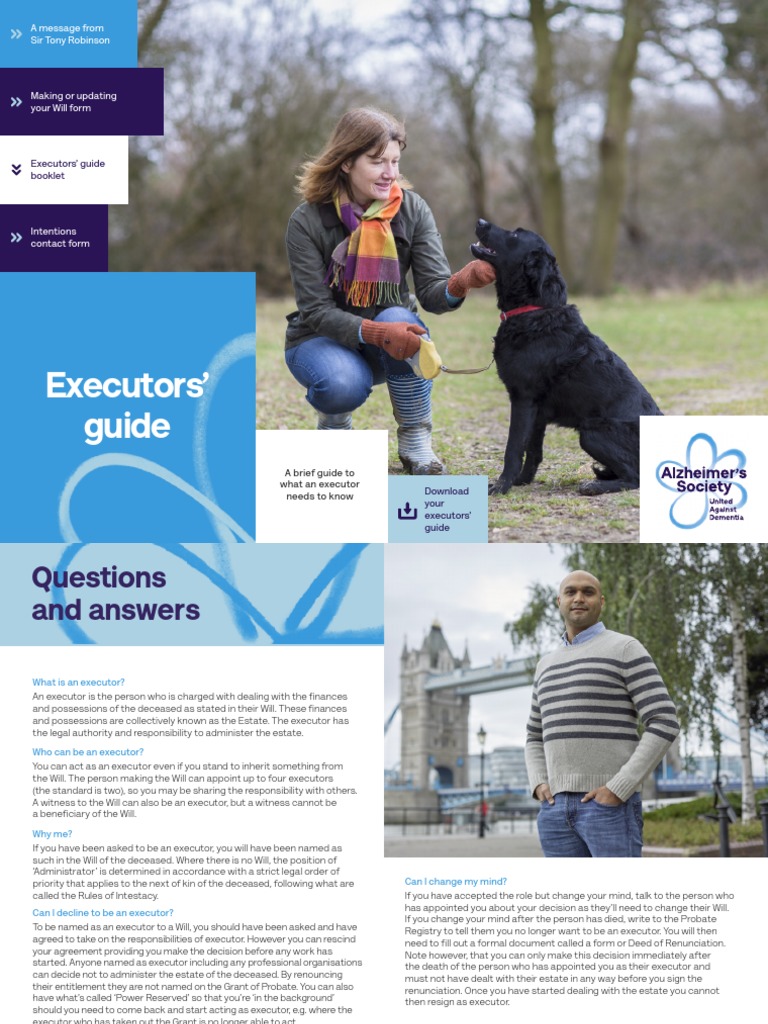 Executors Guide Digital Will Guide Pack | PDF | Probate | Will And ...