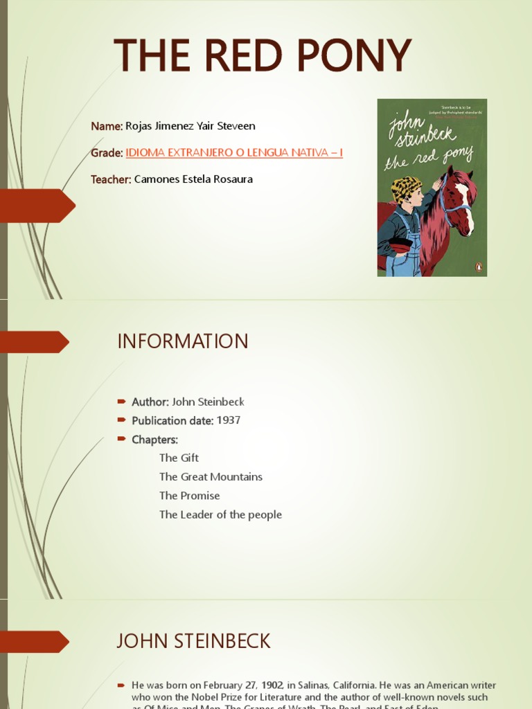 The Red Pony | PDF | John Steinbeck