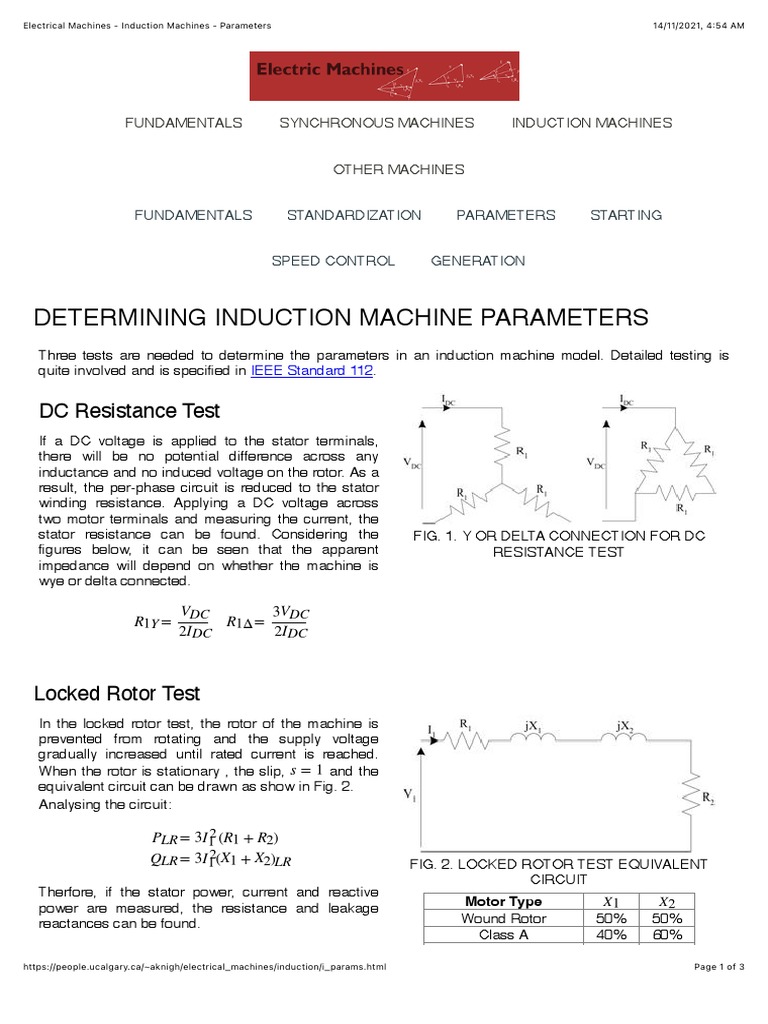 3 Electrical Machines - Induction Machines - Parameters | PDF | Metrology | Electronic Engineering