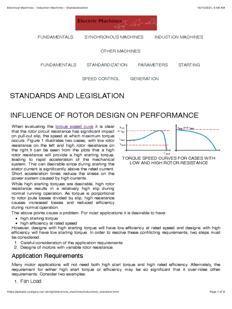 Electrical Machines - Induction Machines - Standardization | PDF ...