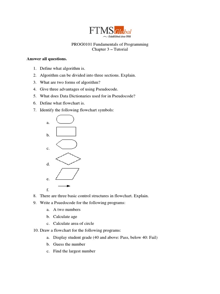 PROG0101 Tutorial3 | PDF | Teaching Methods & Materials | Computers