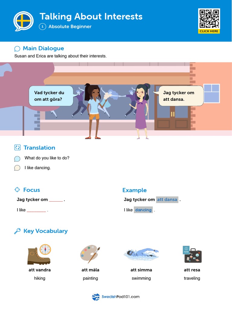 Talking About Interests: Main Dialogue | PDF