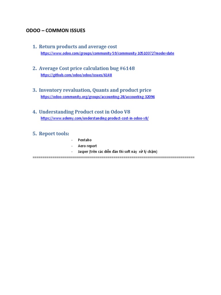 Odoo Common Issue And Solution Pdf