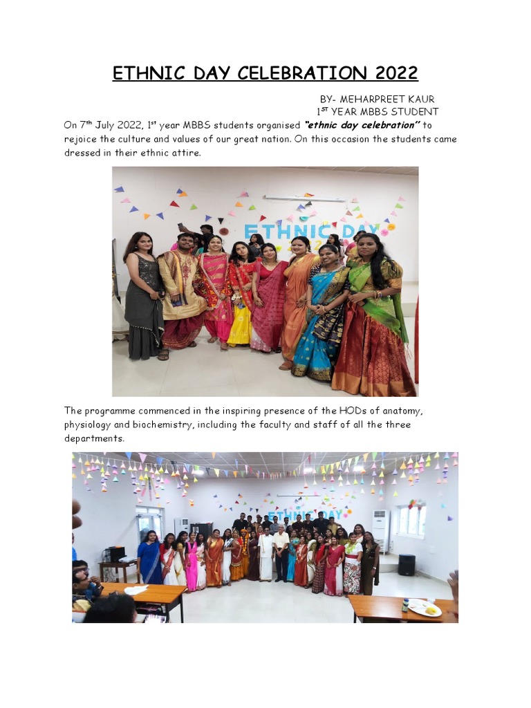 Ethnic Day Celebration 2022 | PDF | Travel | Art