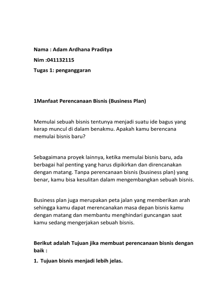Nama: Adam Ardhana Praditya Nim:041132115 Tugas 1: Penganggaran | PDF