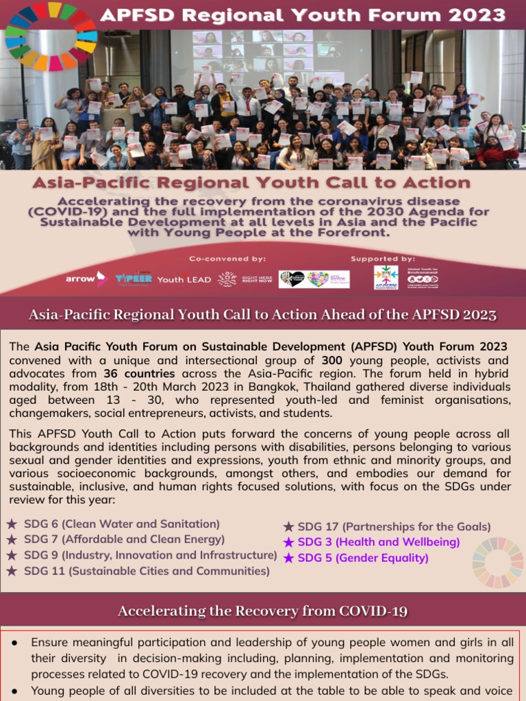 APFSD 2023 Youth Call To Action | PDF | Wash | Sustainability