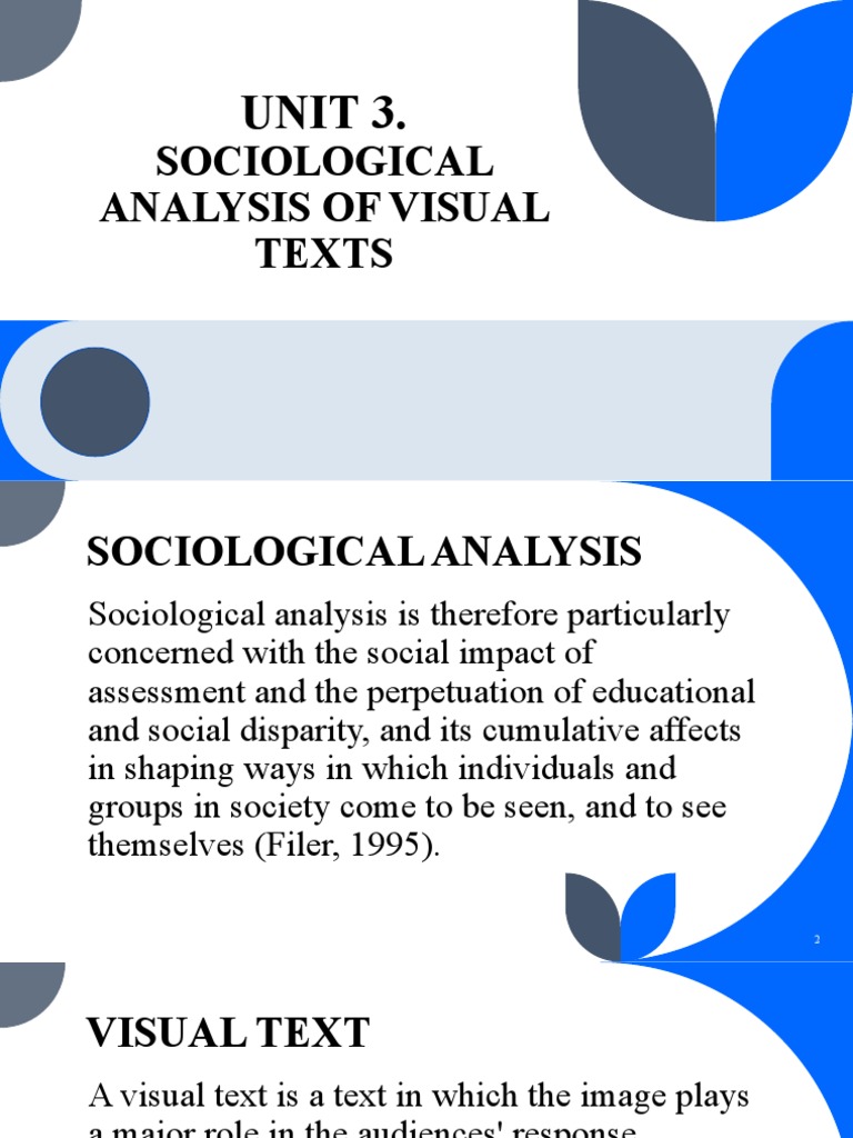 Unit 3.: Sociological Analysis of Visual Texts | PDF | Discrimination ...