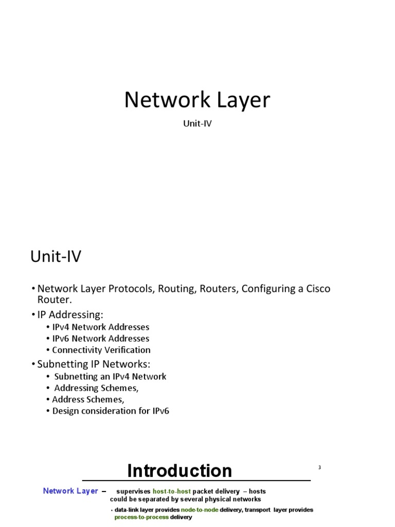 Network Layer: Unit-IV | PDF | I Pv6 | Ip Address
