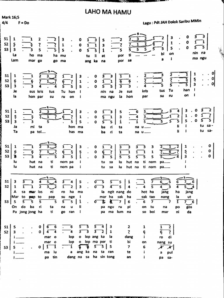 Laho Ma Hamu Partitur | PDF