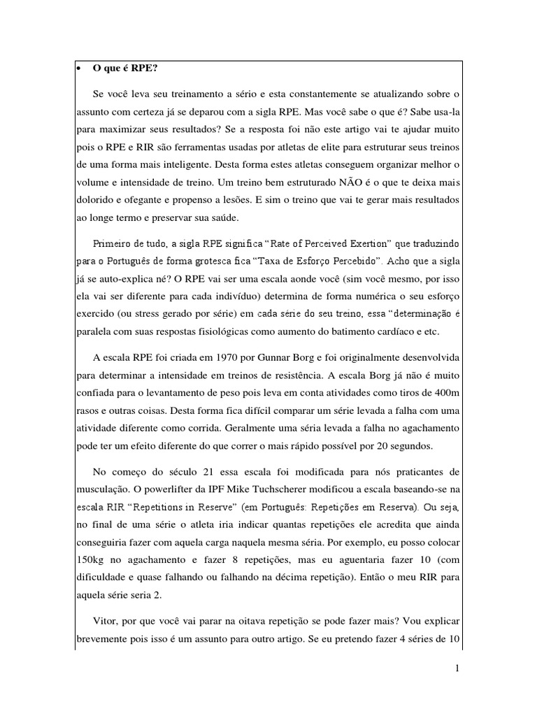 O Que É RPE | PDF