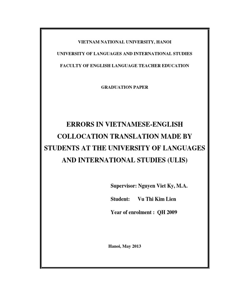 Vietnamese-English Collocation Errors | PDF | Translations | Adjective