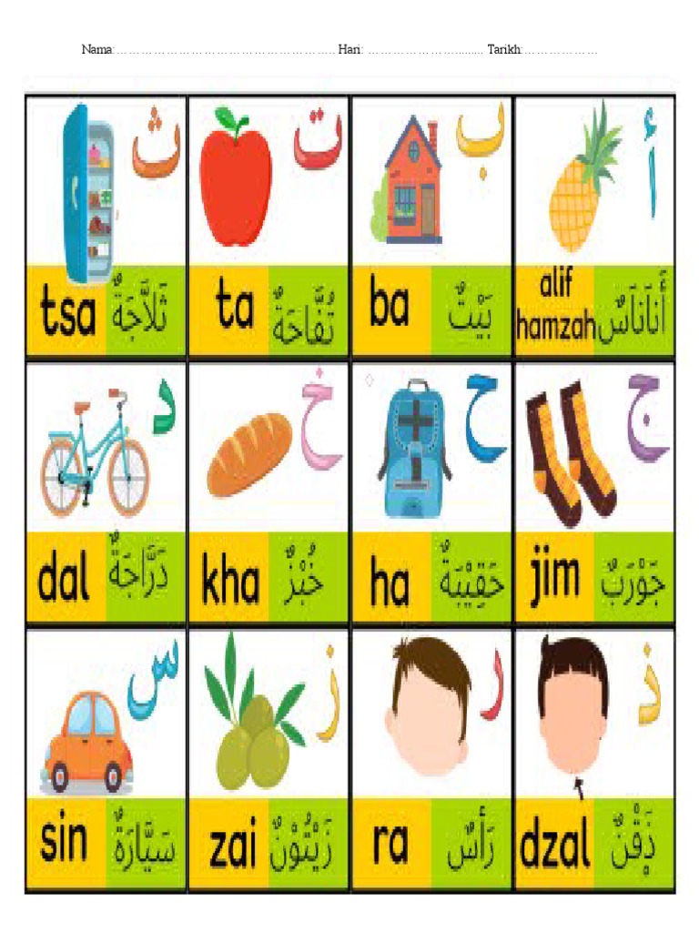 Gunting Dan Tampal Flashcard Huruf Hijaiyah | PDF