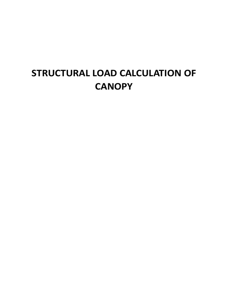 Structural Load Calculation of Canopy | PDF