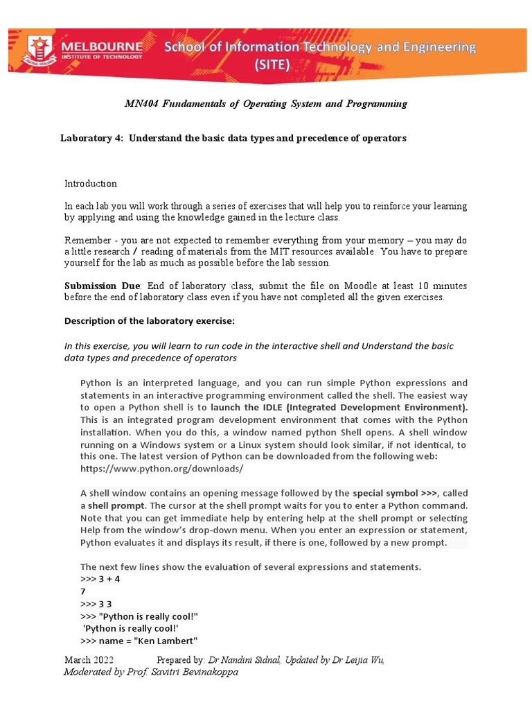 MN404 Fundamentals of Operating System and Programming | Download Free PDF | Shell (Computing ...