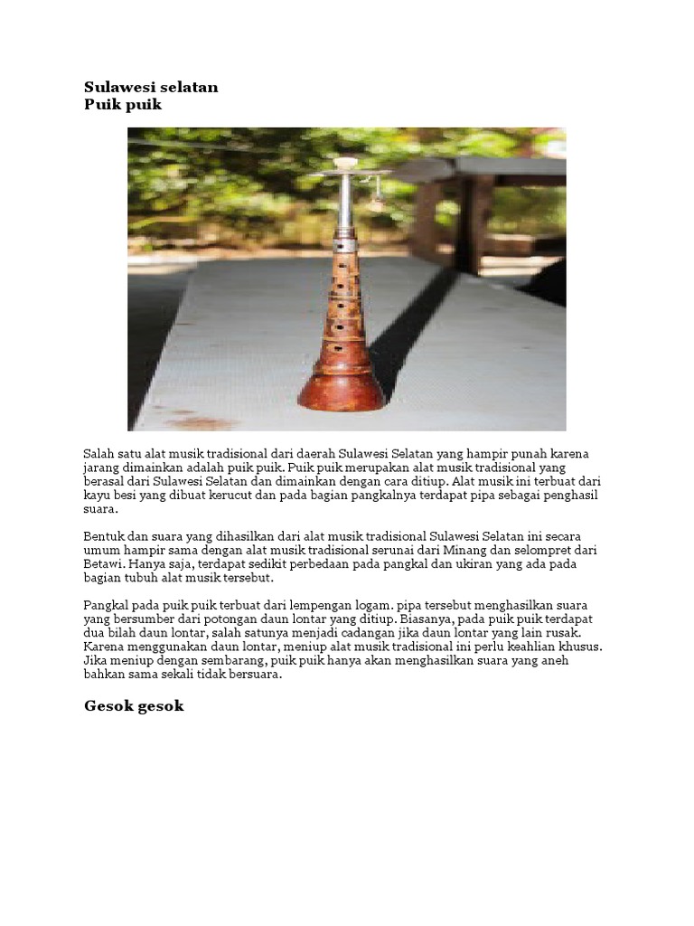 Sulawesi Selatan | PDF | Seni