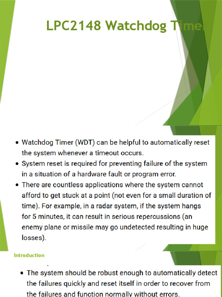 LPC2148 Watchdog Timer Overview | PDF | Computers