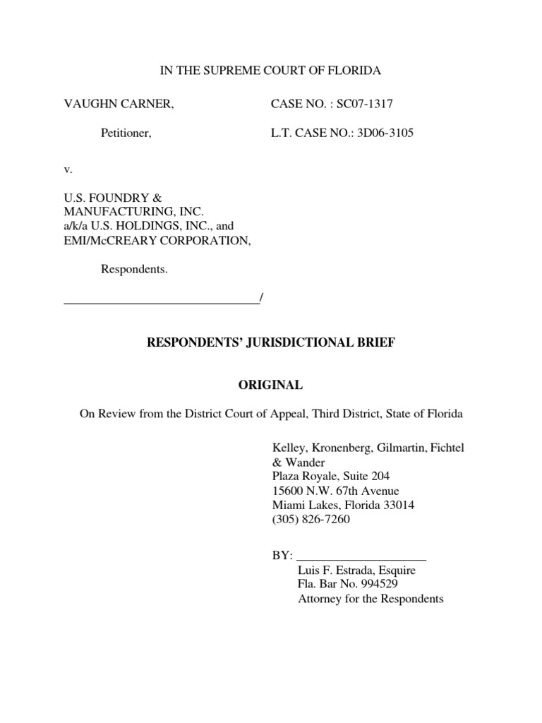 Respondents' Jurisdictional Brief | PDF | Appellate Court | Appeal