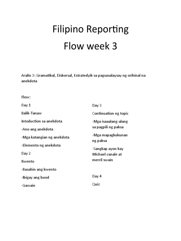 Filipino Reporting | PDF