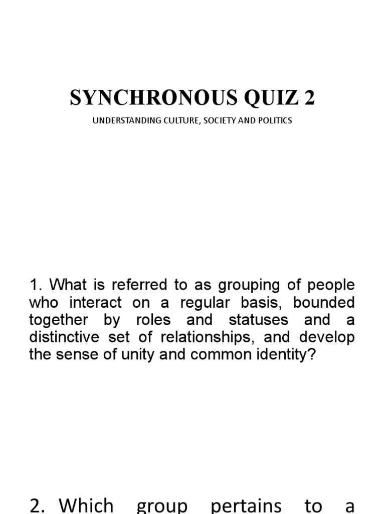 Ucsp Quiz | Download Free PDF | Social Group | Institution