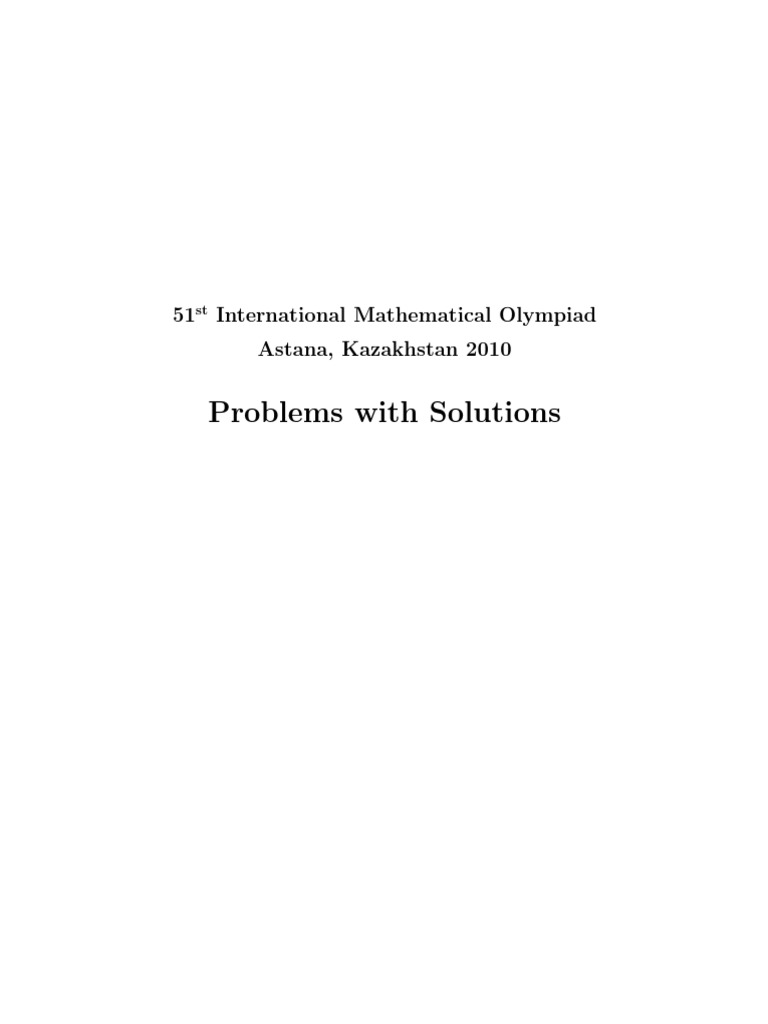 Dap An Chinh Thuc IMO 2010 | PDF | Triangle | Mathematical Objects