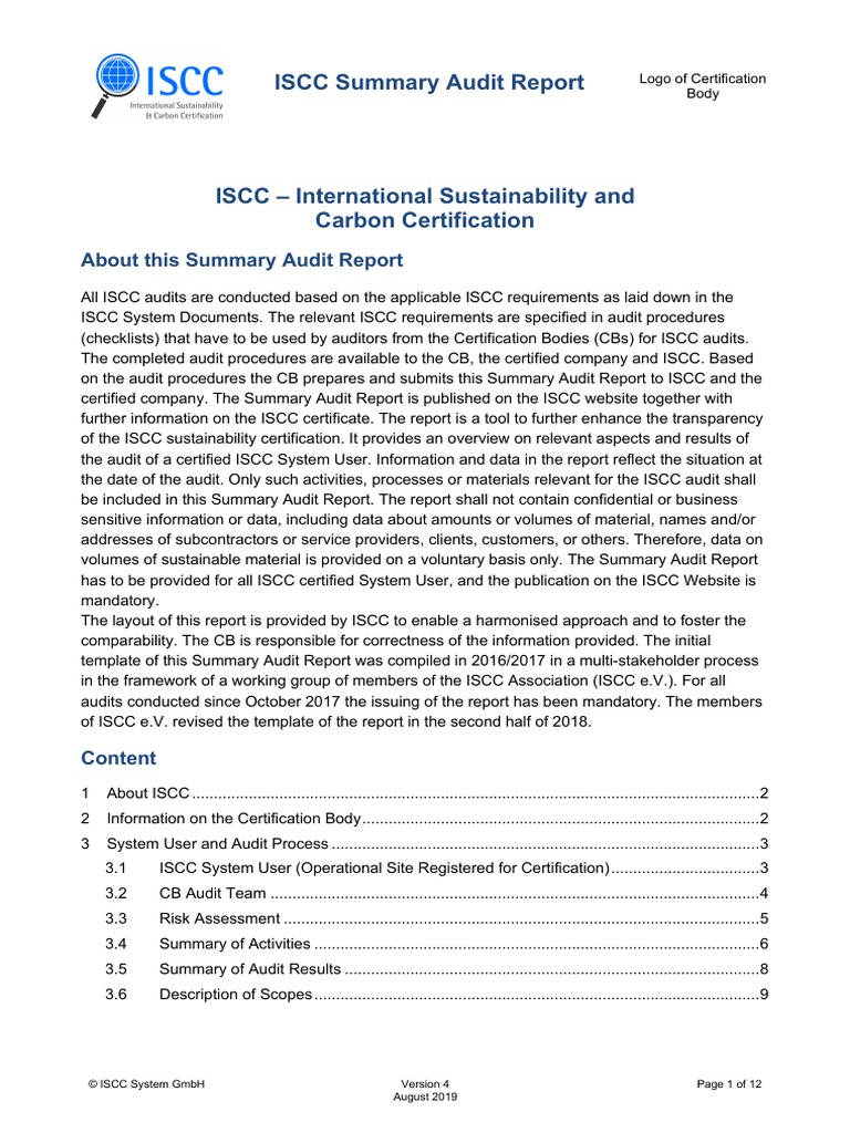 SummaryAuditReport v4 August2019 | PDF | Audit | Biomass