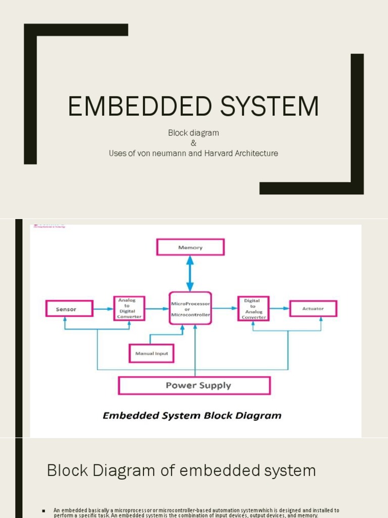 Embedded System: Block Diagram & Uses of Von Neumann and Harvard Architecture | PDF