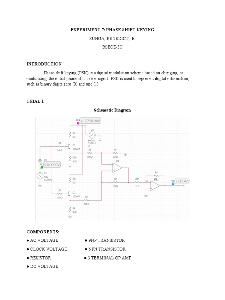 EXPERIMENT 7. Phase Shift Keying | PDF
