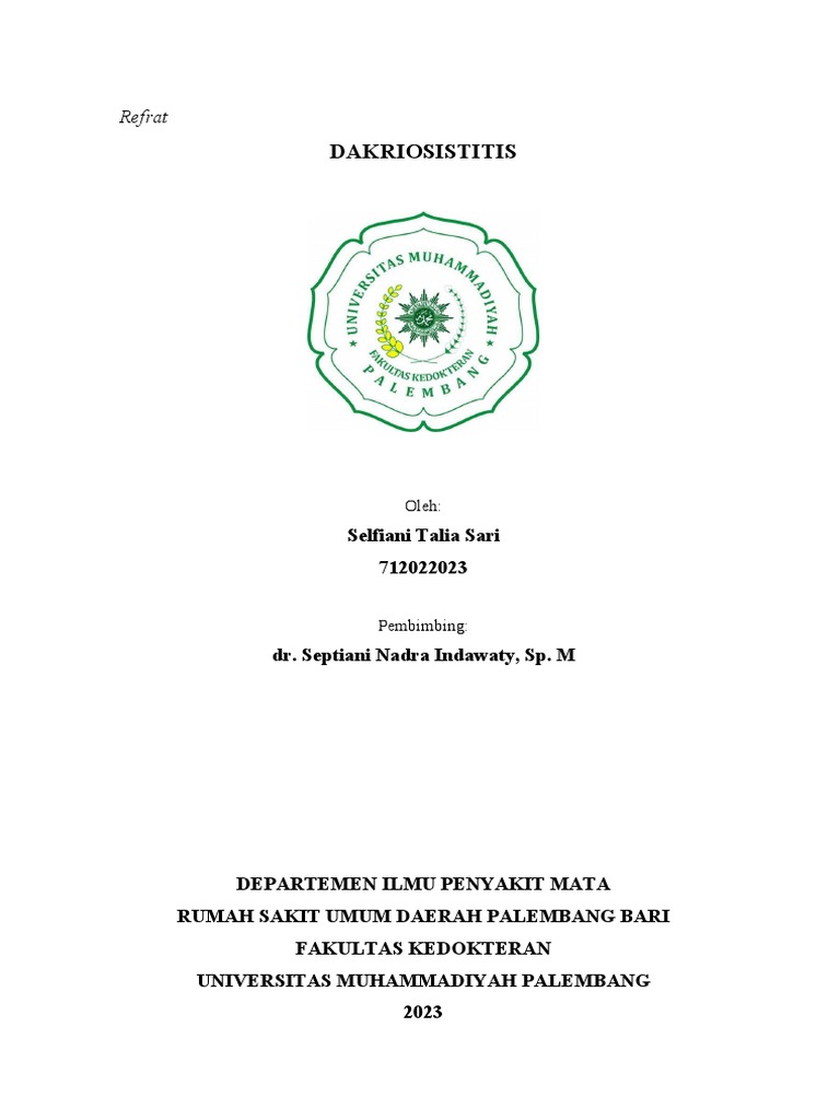 Dakriosistitis: Refrat | PDF