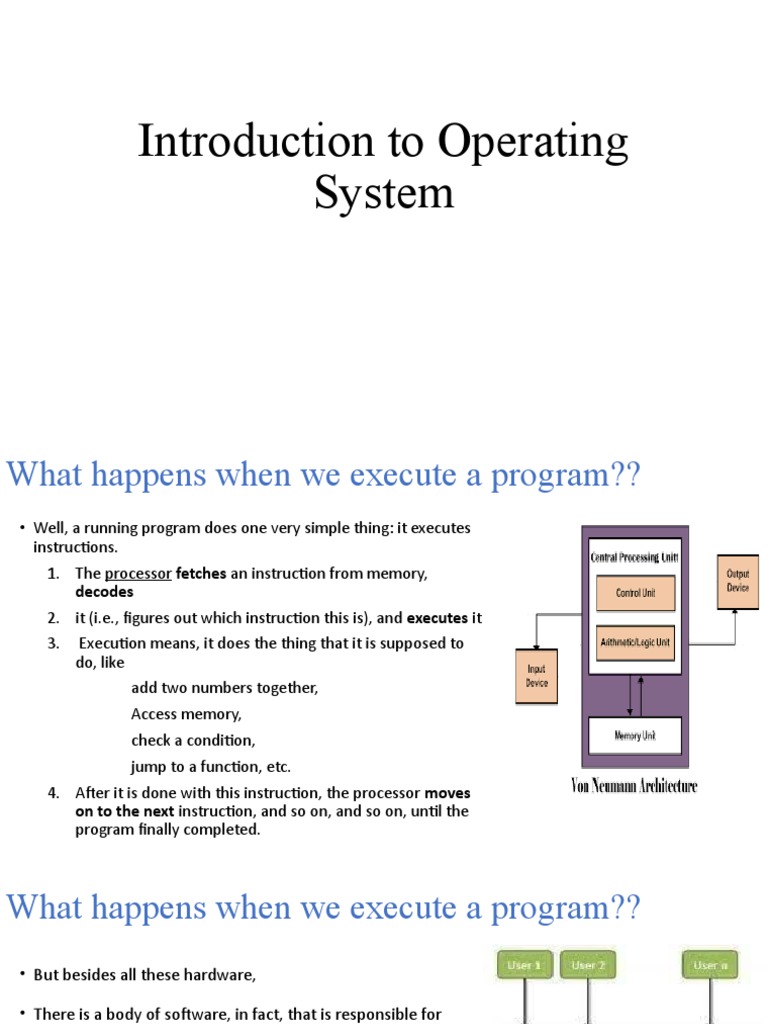 Unit 1 1 Introduction To Operating Systems And Its Functions Pdf Operating System Computer