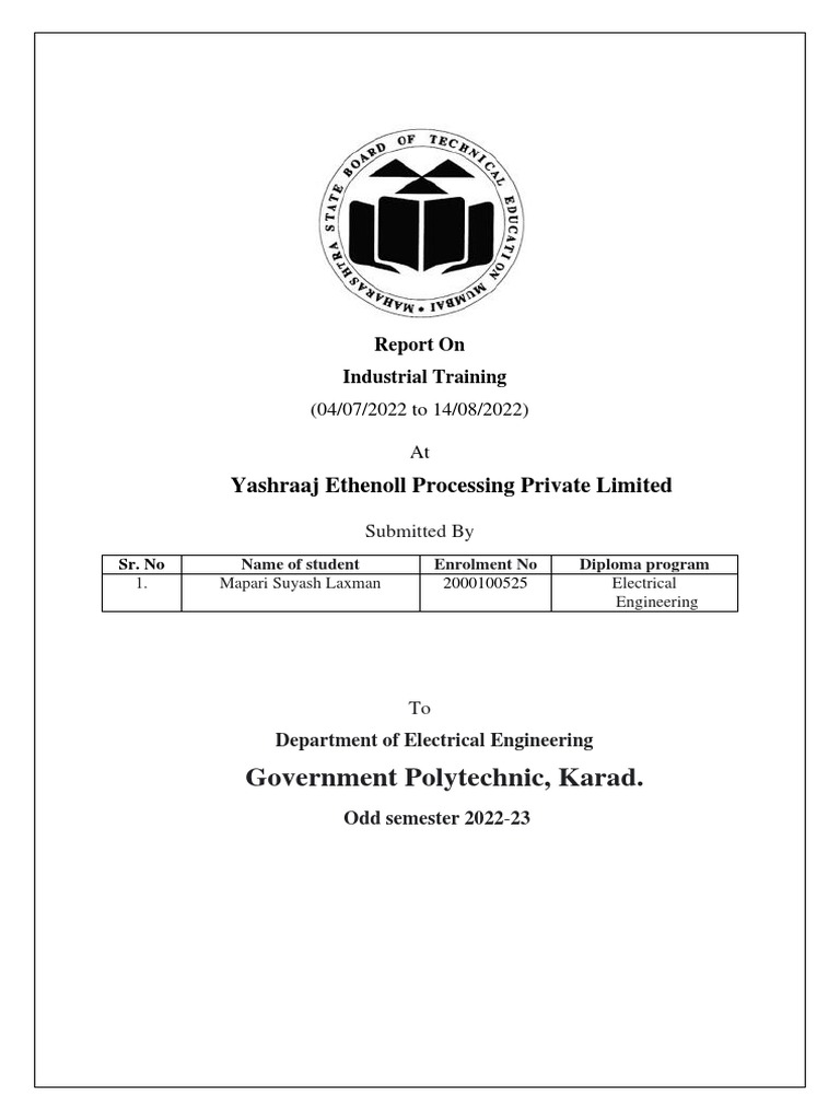 Industrial Training Report Suyash | PDF | Boiler | Transformer