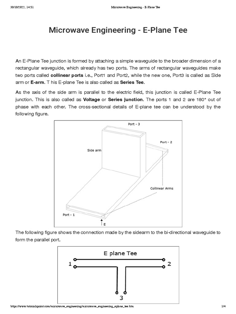 Derivation of the Scattering Matrix for an E-Plane Tee Junction in ...