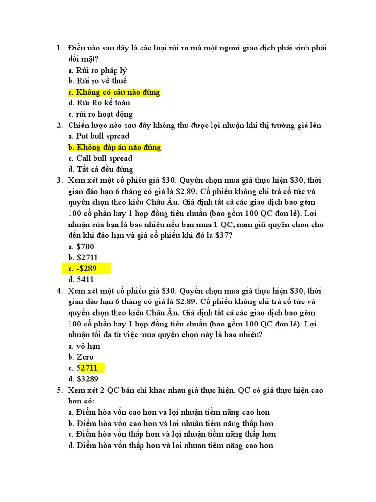 Tổng hợp đề thi giữa kì QTRRTC | PDF