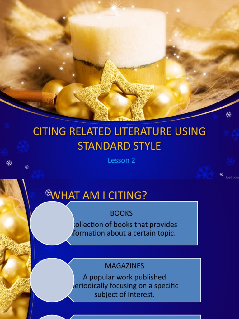 Citing Related Literature Using Standard Style: Lesson 2 | PDF ...