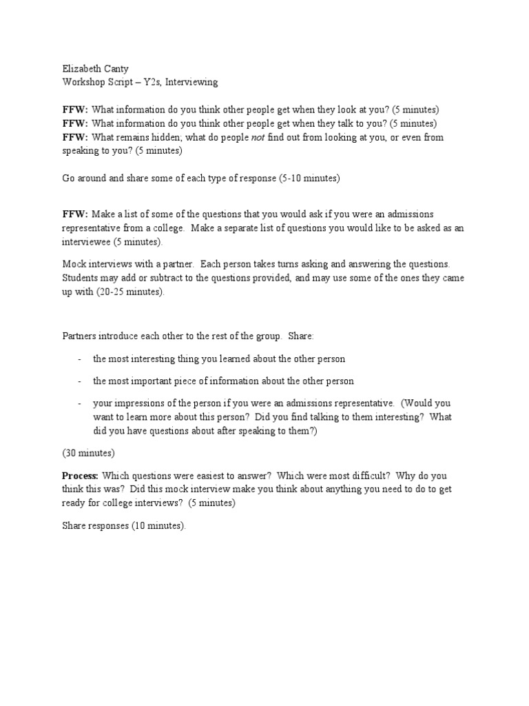 Interview Script | PDF