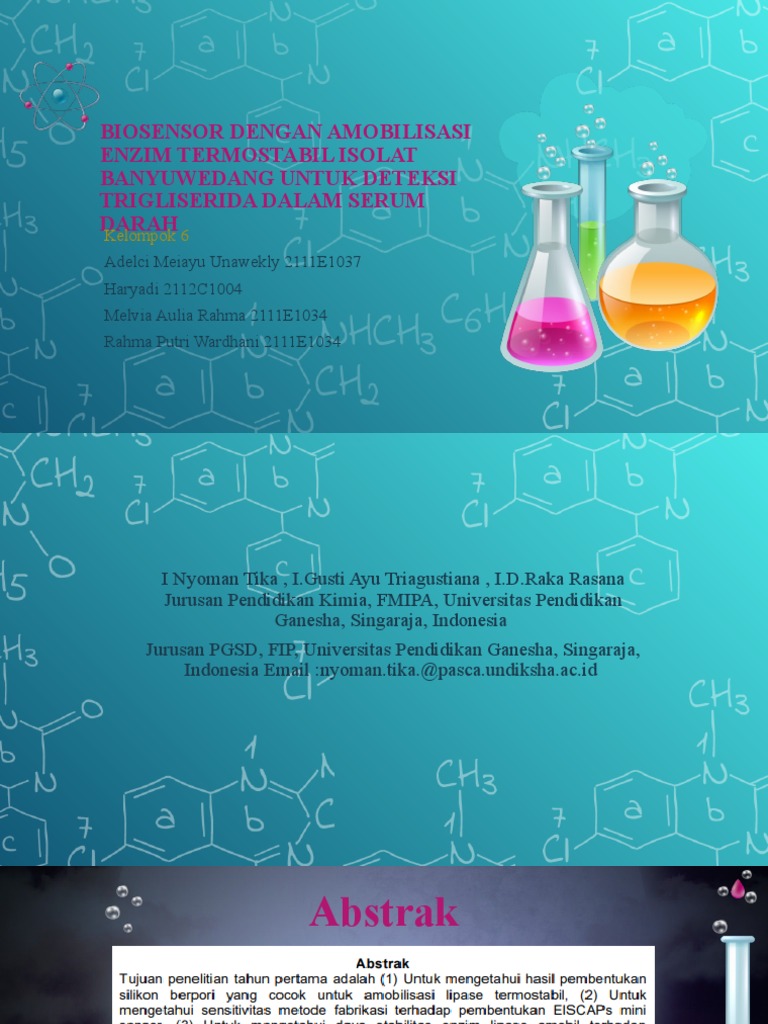 Biosensor Enzim Termostabil untuk Trigliserida | PDF