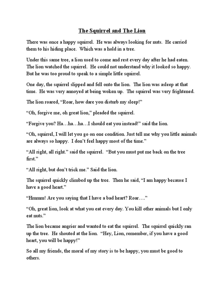 The Squirrel and The Lion | PDF