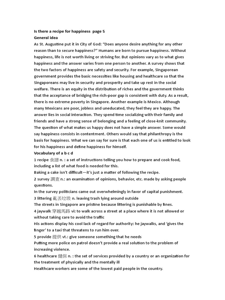 1082 RW2 Handout 1 | PDF | Happiness | Singapore