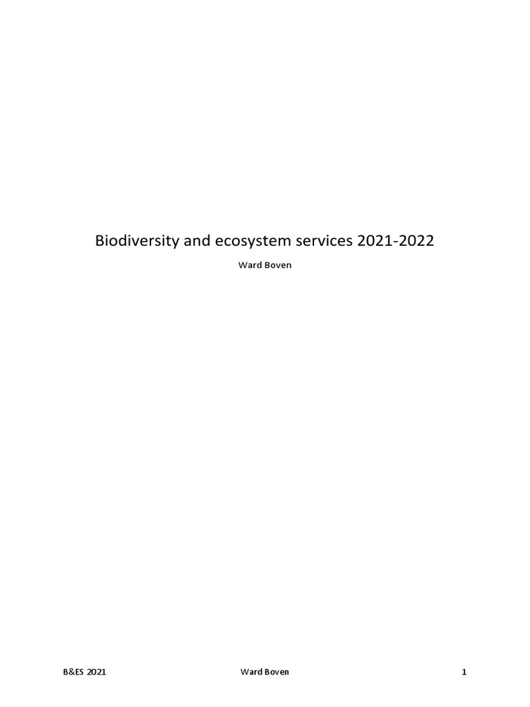 Biodiversity And Ecosystem Services 2021 Pdf Biodiversity Ecosystem