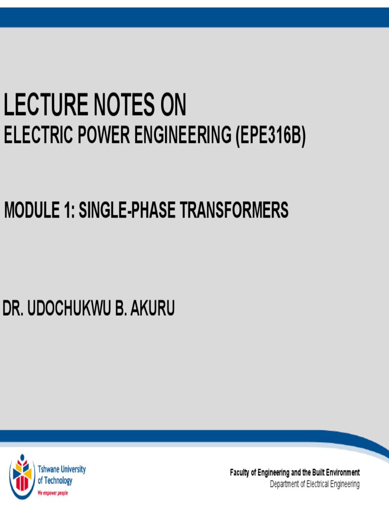 Overview of Single-Phase Transformers | PDF
