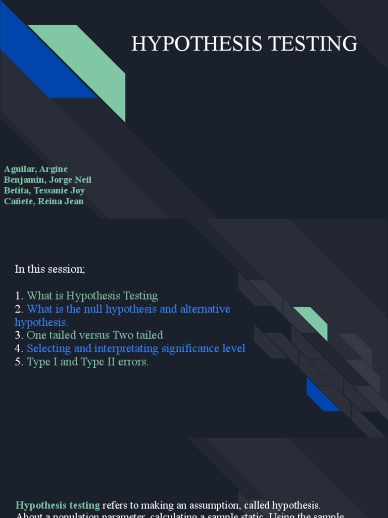 Group 1 Hypothesis Testing Pdf Type I And Type Ii Errors